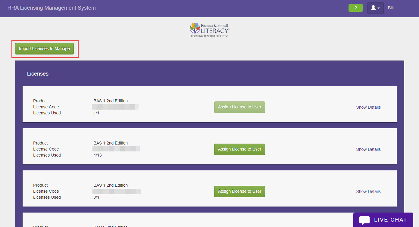 Importing License Codes on Heinemann Fountas & Pinnell License ...