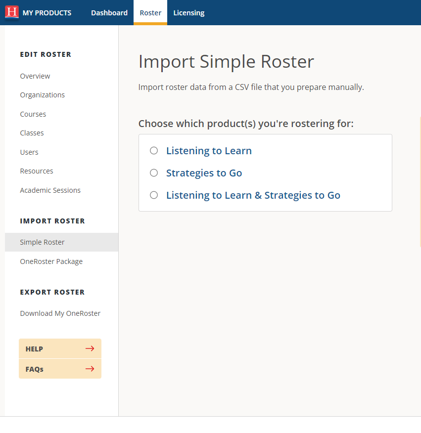 Rostering with Simple Roster on Heinemann My Products