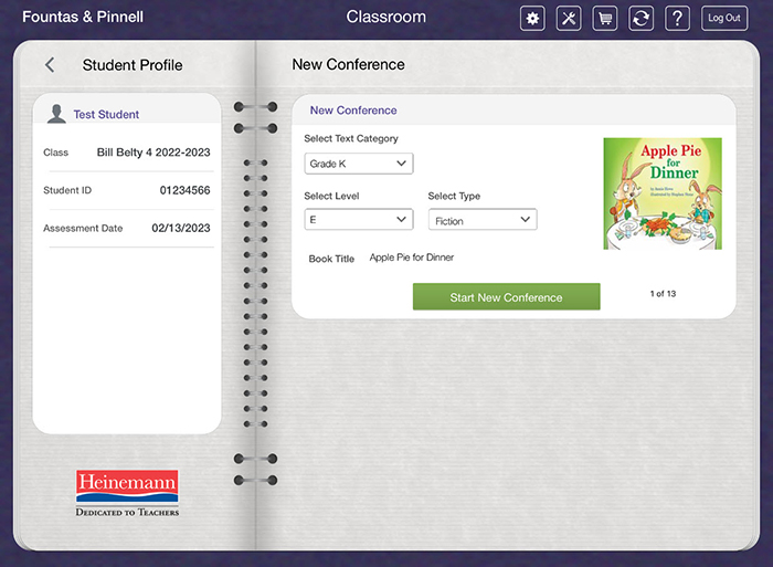 Selecting a Book on the Heinemann Fountas & Pinnell Assessment ...