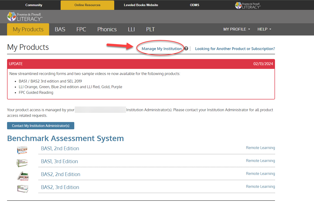 Working With the Subscriptions Tab in Heinemann Fountas & Pinnell Resources