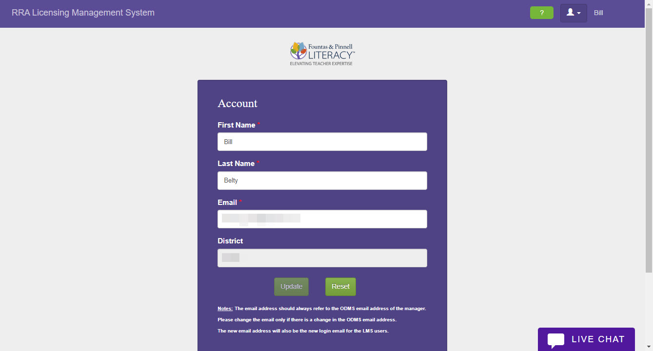 Managing an Account on Heinemann Fountas & Pinnell License Management ...
