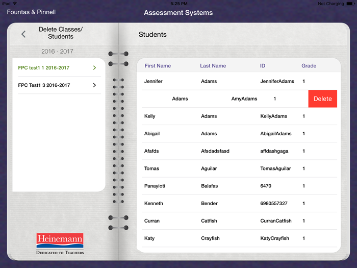 Adding Students on the Heinemann Fountas & Pinnell Assessment Classroom ...